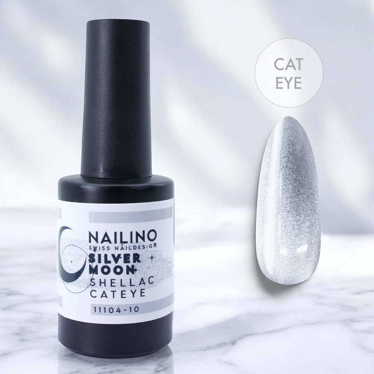 NAILINO „Silver Moon“ – Eleganter Silber-Cat-Eye-Shellac